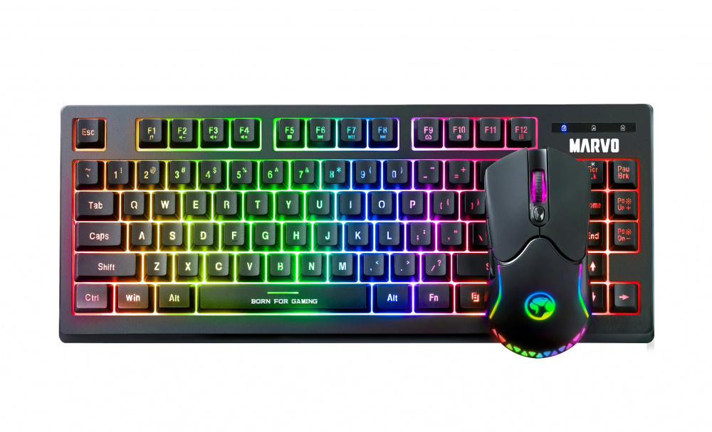MARVO Scorpion KW516 Wireless Keyboard & Mouse Backlit Multi-color ...