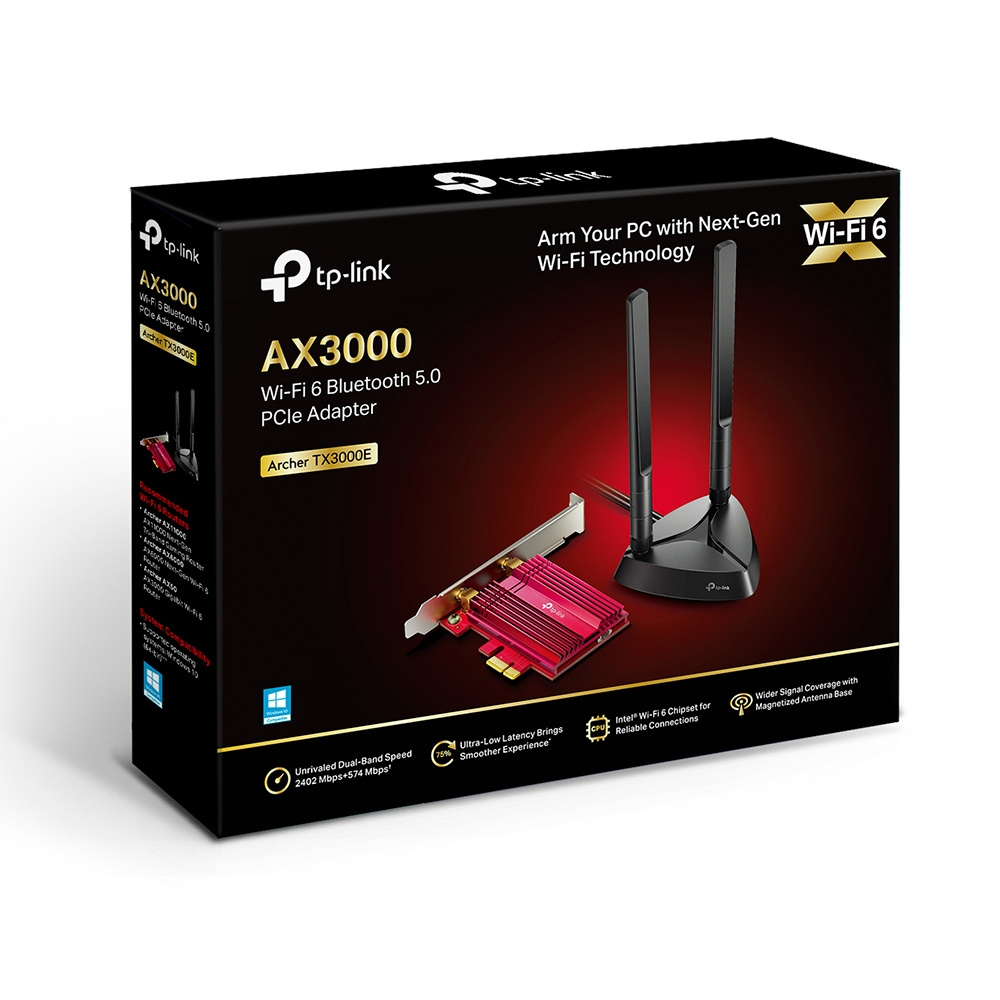 TP-LINK Archer TX3000E AX3000 WiFi 6 (802.11ax) PCIe WiFi Card ... TP-LINK Archer TX3000E AX3000 WiFi 6 (802.11ax) PCIe WiFi Card ...